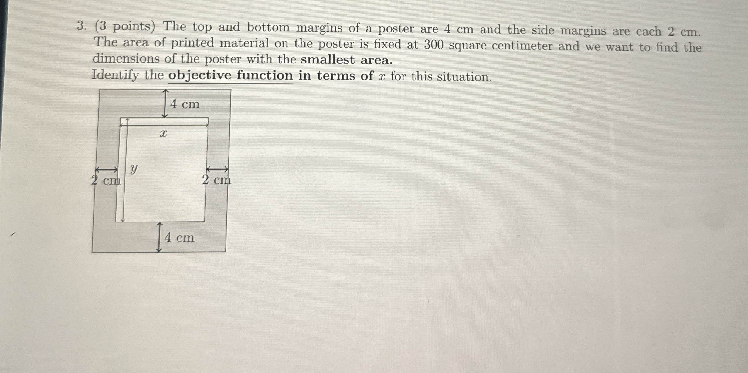 (3 ﻿points) ﻿The top and bottom margins of a poster | Chegg.com