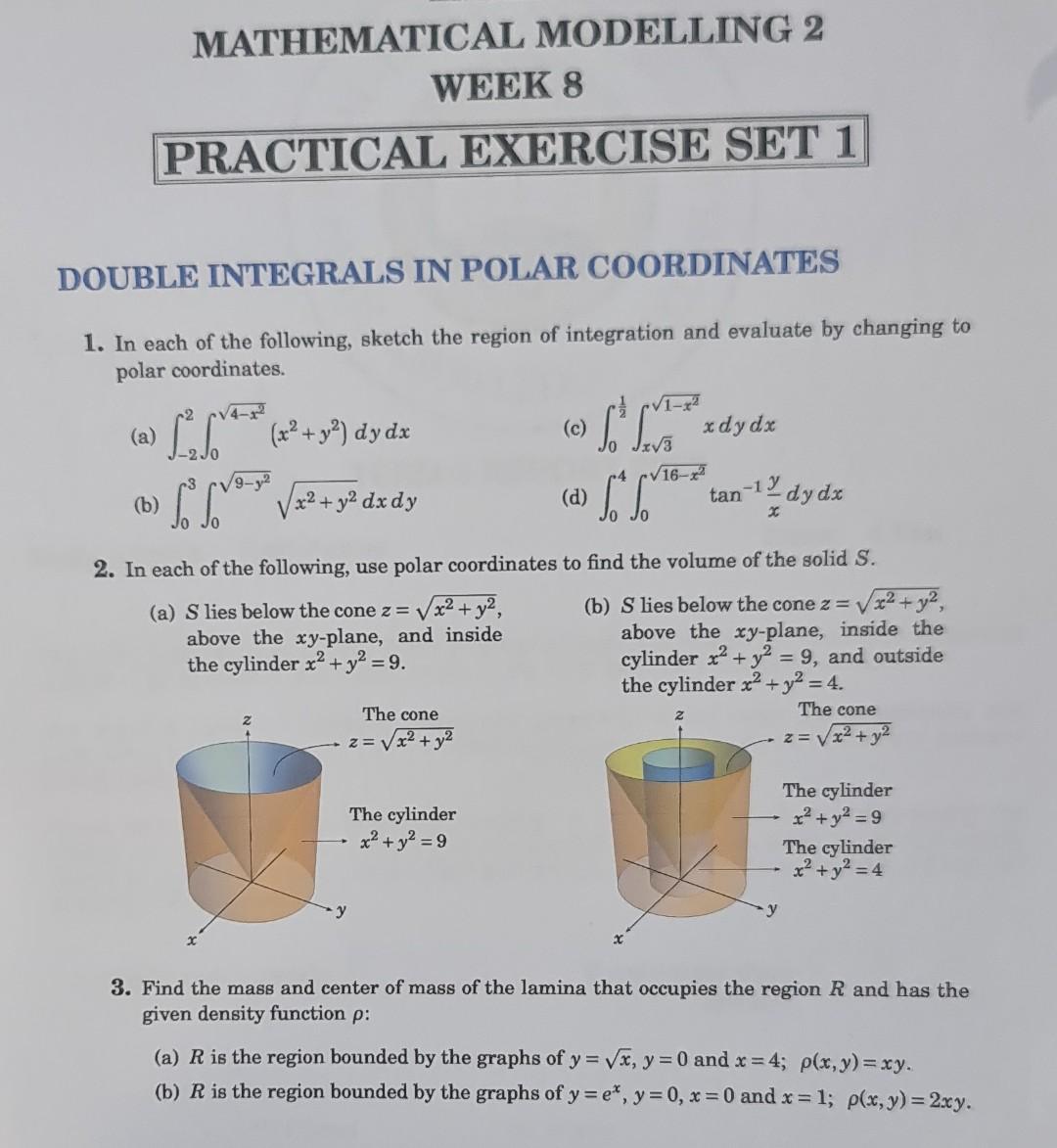 MATHEMATICAL MODELLING 2 WEEK 8 PRACTICAL EXERCISE | Chegg.com