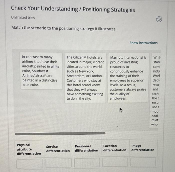 Solved Check Your Understanding / Positioning Strategies | Chegg.com