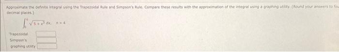 Solved Approximate the definite integral using the Trapezoid | Chegg.com