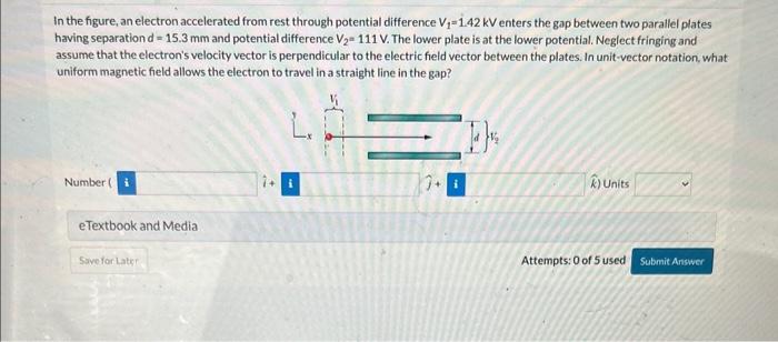 Solved In the figure, an electron accelerated from rest | Chegg.com