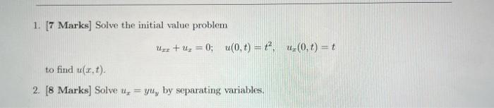 Solved 1. [7 Marks] Solve the initial value problem | Chegg.com