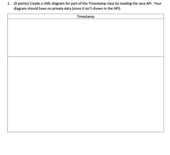 Solved 1. (9 points) Create a UML diagram for part of the | Chegg.com