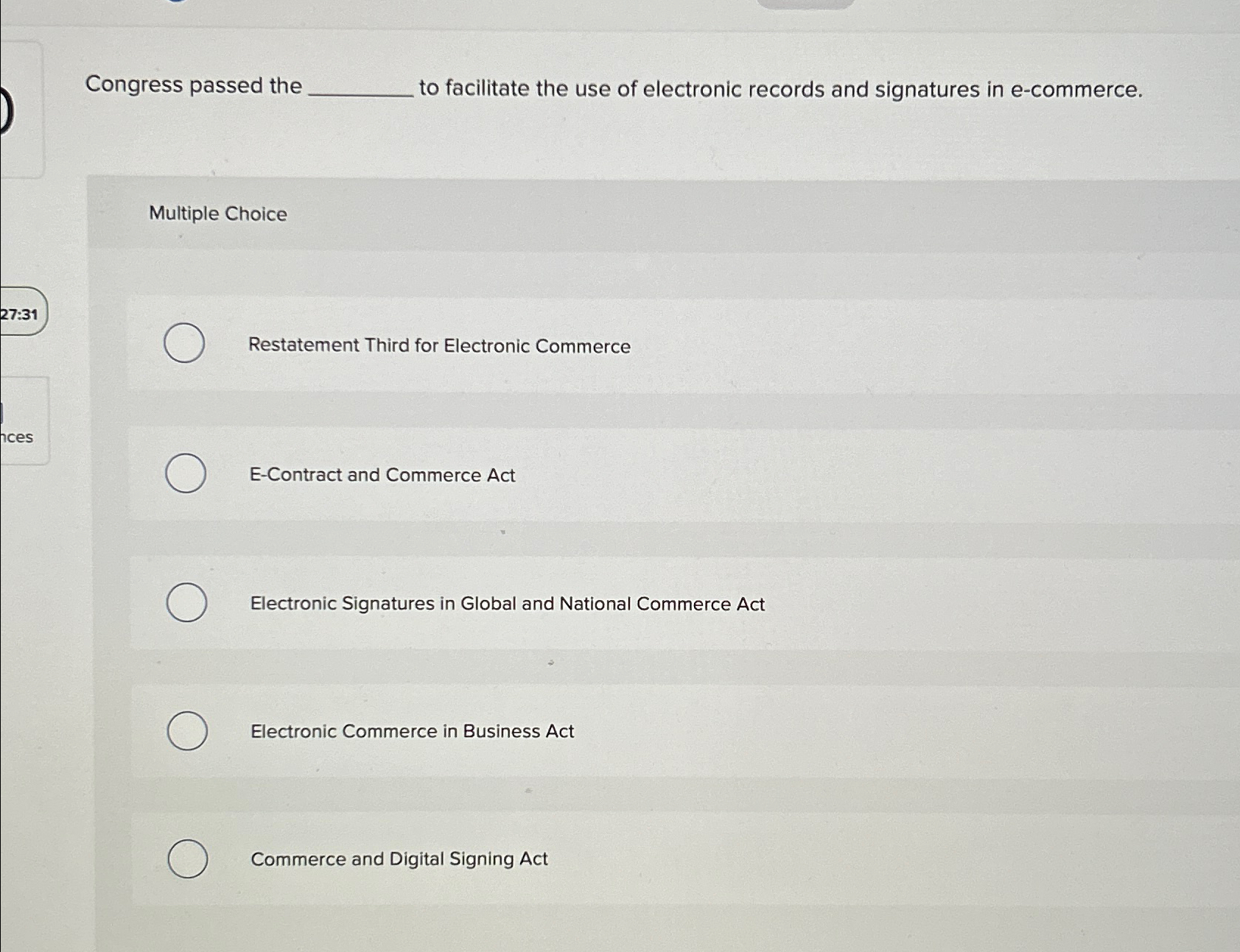 Solved Congress passed the to facilitate the use of | Chegg.com