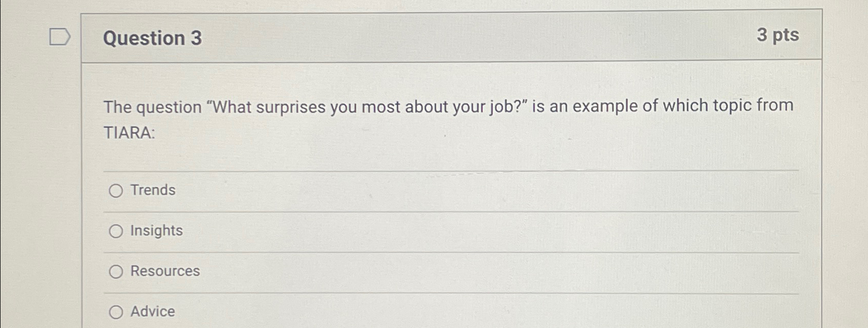 Solved Question 33 ﻿ptsThe question "What surprises you most | Chegg.com
