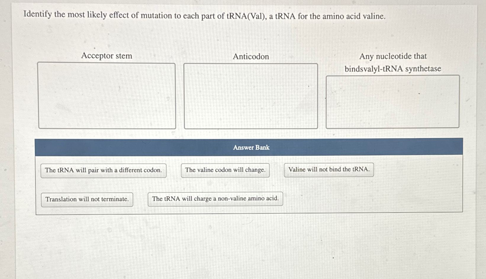 Solved Identify the most likely effect of mutation to each | Chegg.com