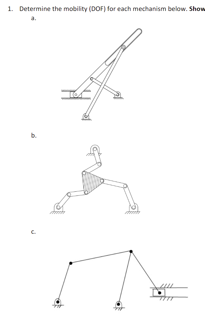 Solved Determine the mobility (DOF) for each mechanism | Chegg.com Solved Determine the mobility (DOF) for each mechanism | Chegg.com