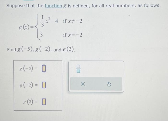 Solved Suppose that the function g is defined, for all real | Chegg.com