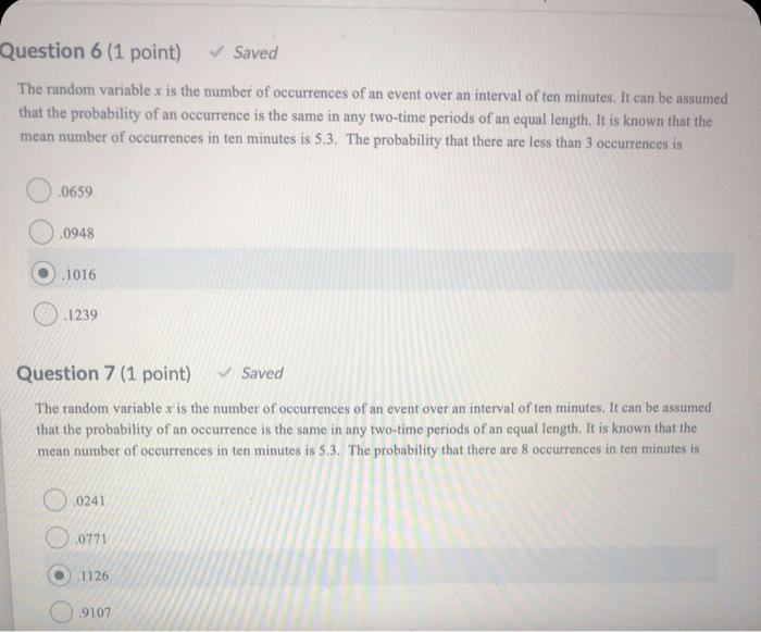 Solved The random variable x is the number of occurrences of | Chegg.com