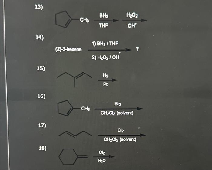 Solved Alkene Reactions For Questions 1 18 Give The Major Chegg