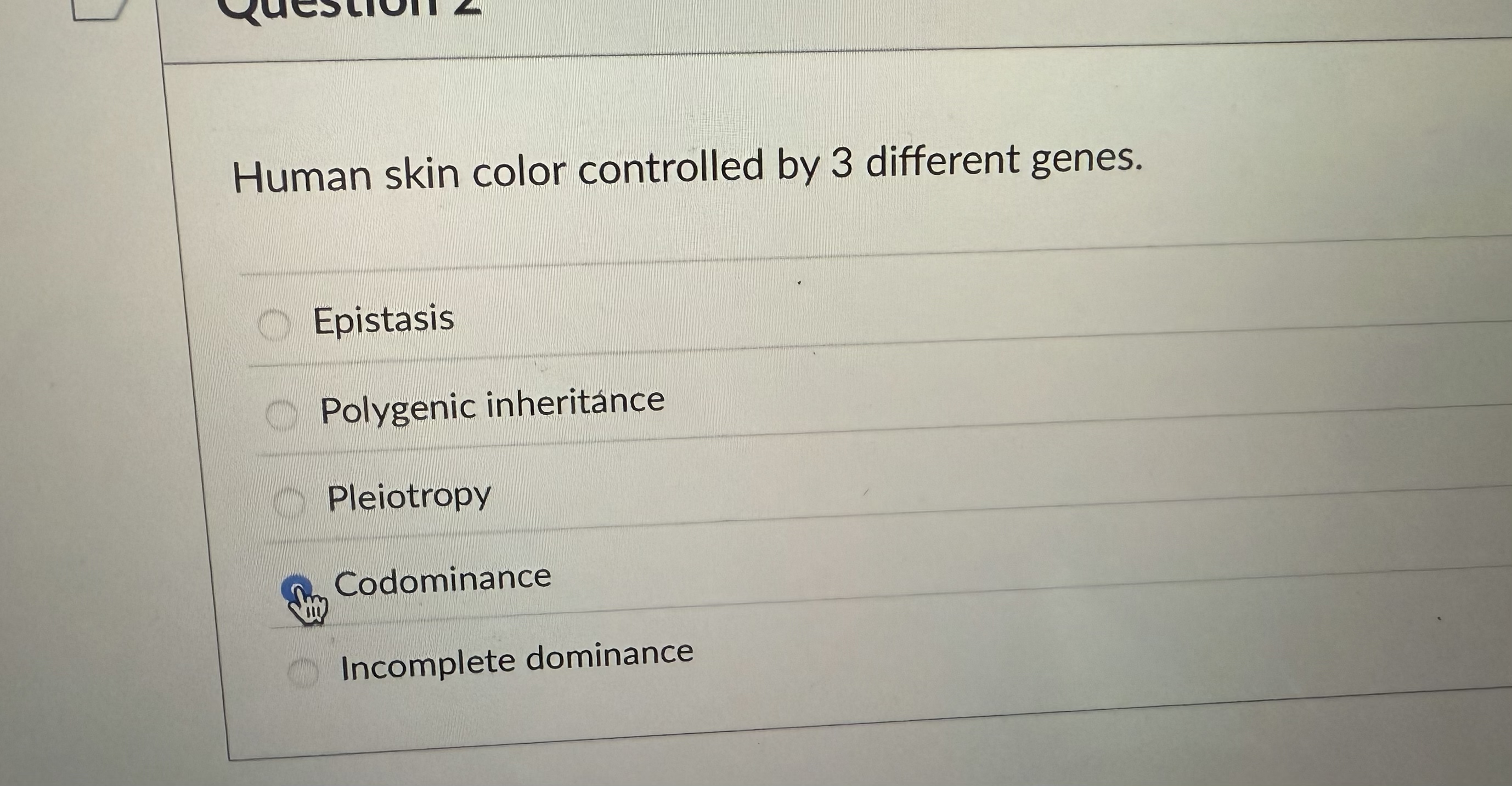 Solved Human skin color controlled by 3 ﻿different | Chegg.com