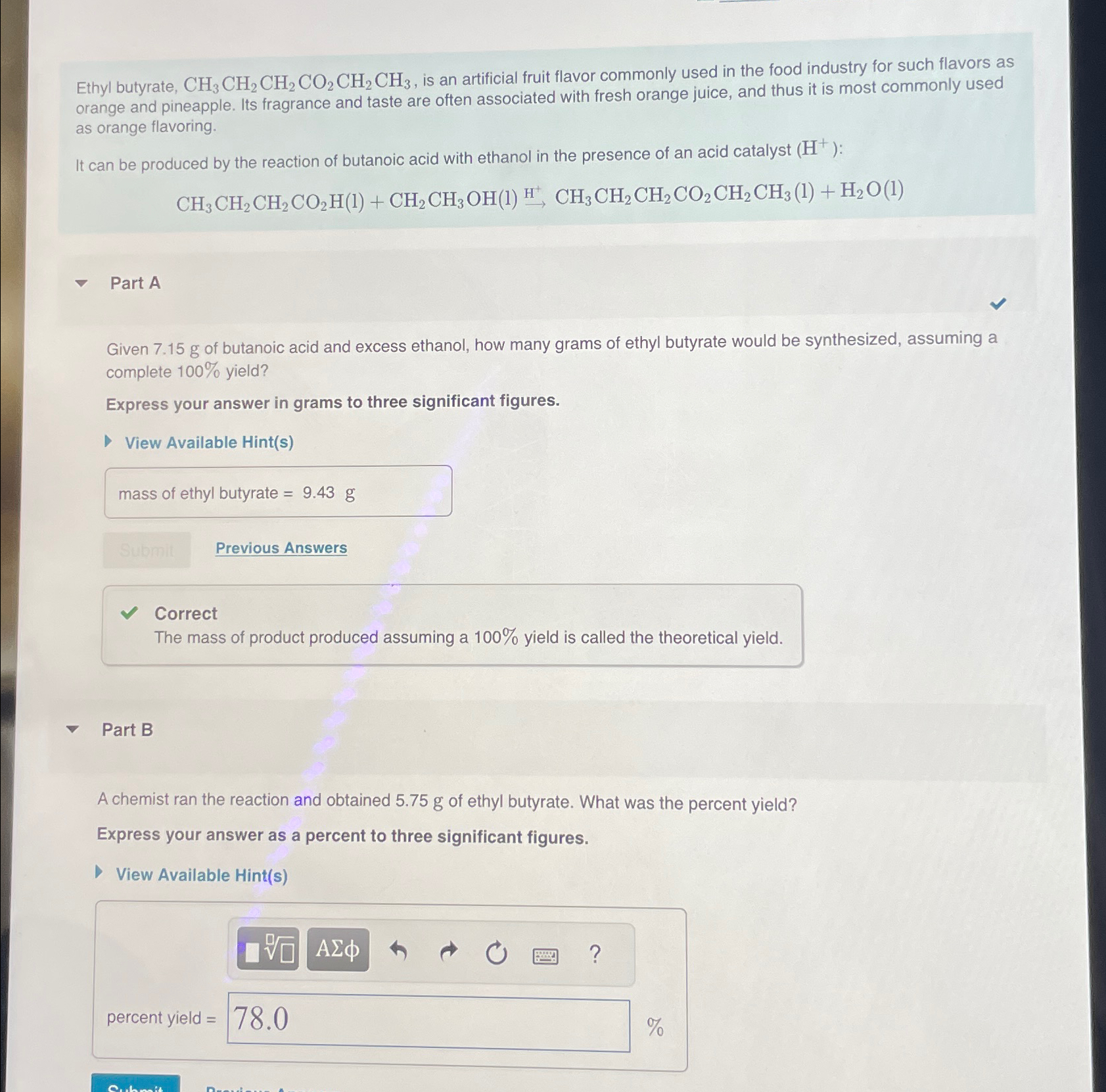 Solved Ethyl butyrate, CH3CH2CH2CO2CH2CH3, ﻿is an artificial | Chegg.com