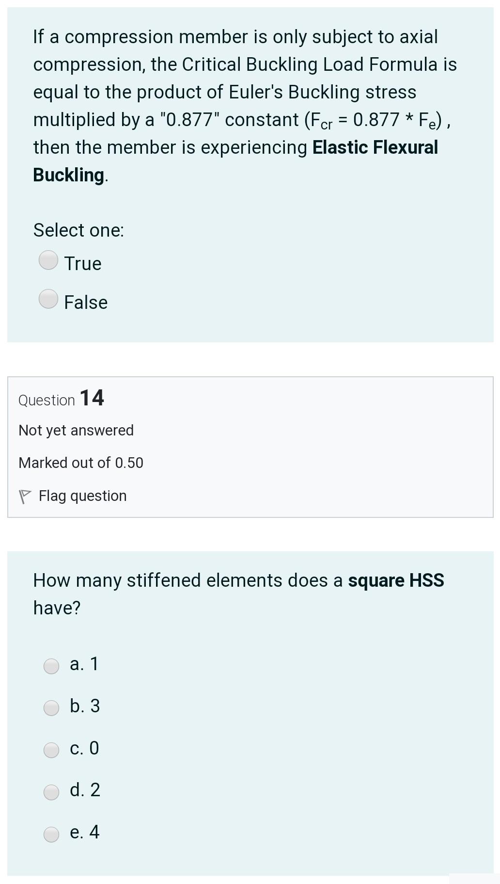 Solved A stiffened element has a flat compression element | Chegg.com