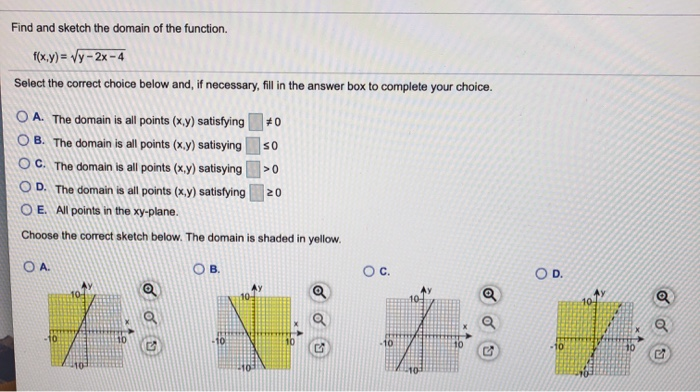 Solved Find and sketch the domain of the function. f(x,y) = | Chegg.com