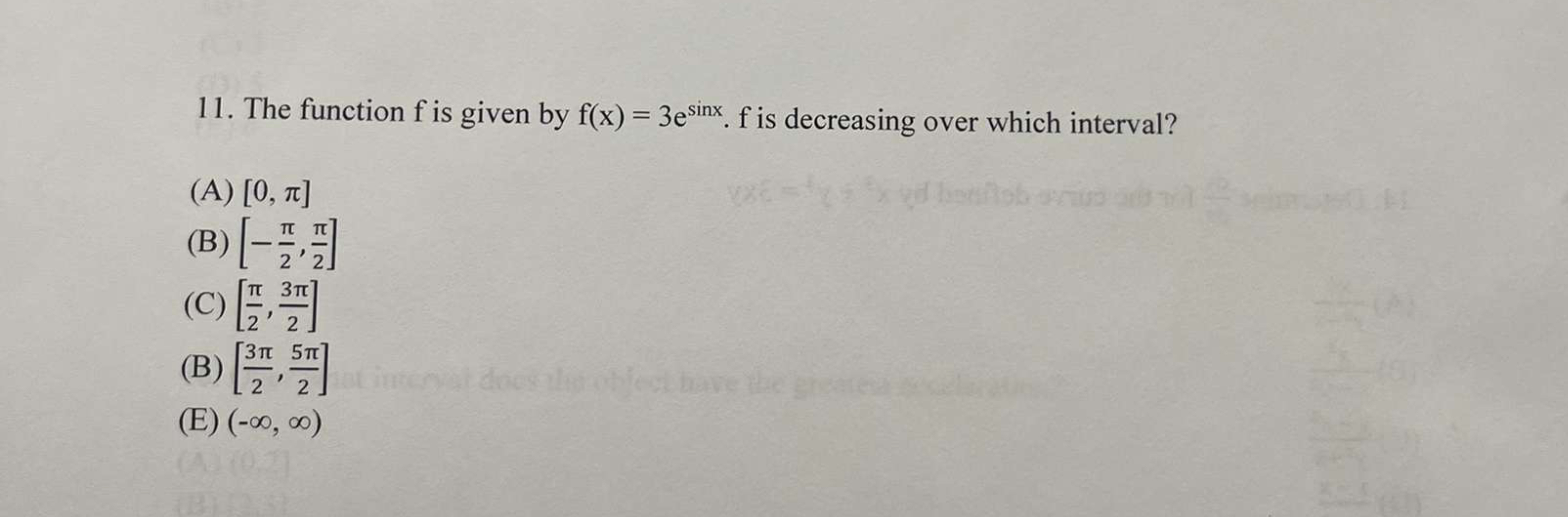 Solved The function f ﻿is given by f(x)=3esinx. f ﻿is | Chegg.com