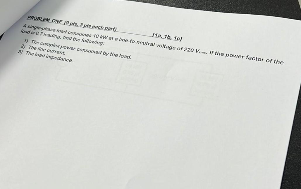 Solved PROBLEM ONE (9 pts, 3 pts each part) [1a, 1b, 1c] A | Chegg.com