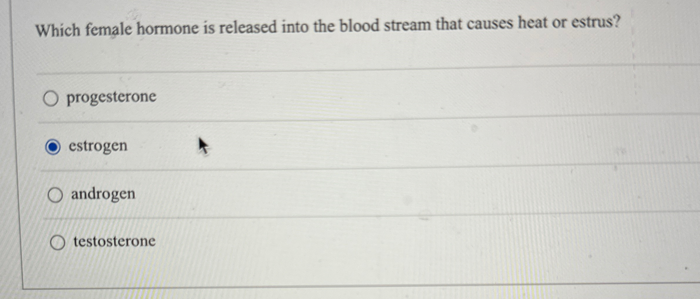 Solved Which female hormone is released into the blood | Chegg.com