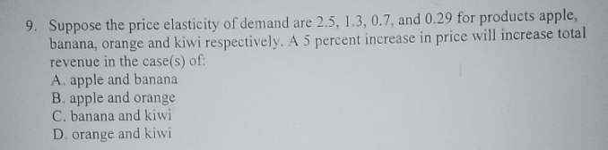 Solved Suppose the price elasticity of demand are | Chegg.com