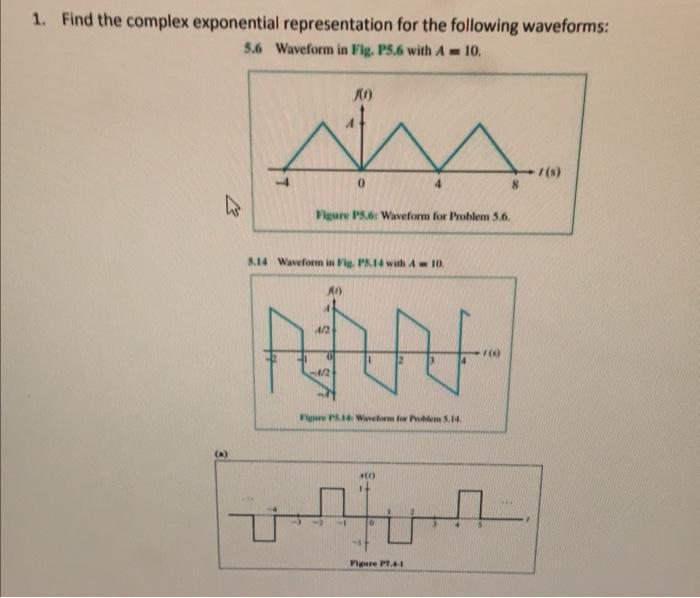 Solved 1. Find the complex exponential representation for | Chegg.com