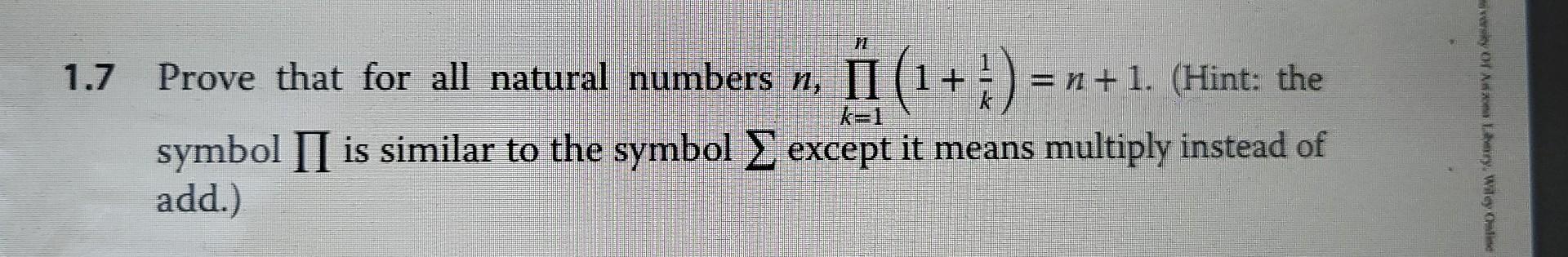 Solved .7 Prove that for all natural numbers | Chegg.com