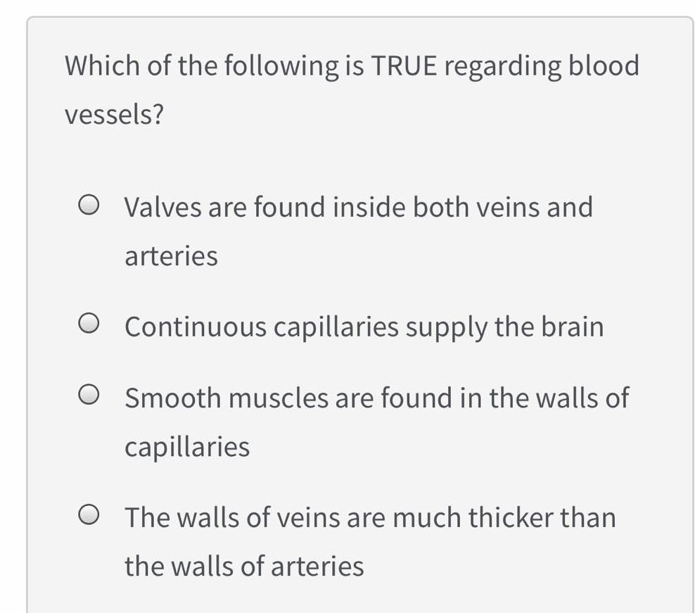 Solved Which of the following is TRUE regarding blood | Chegg.com
