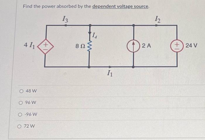 Solved Find the power absorbed by the dependent voltage | Chegg.com