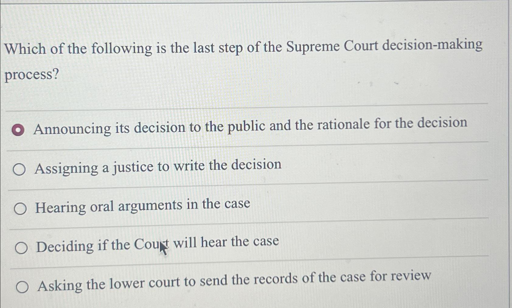Solved Which of the following is the last step of the | Chegg.com