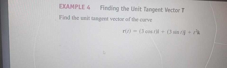 Solved EXAMPLE 4 ﻿Finding the Unit Tangent Vector TFind the | Chegg.com