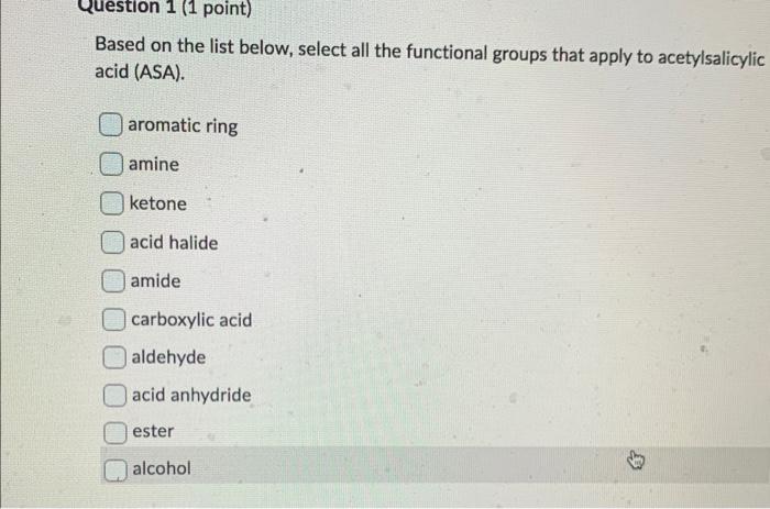 Solved Based on the list below, select all the functional | Chegg.com