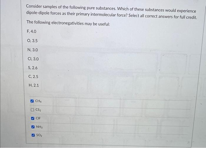 Solved Consider samples of the following pure substances. | Chegg.com