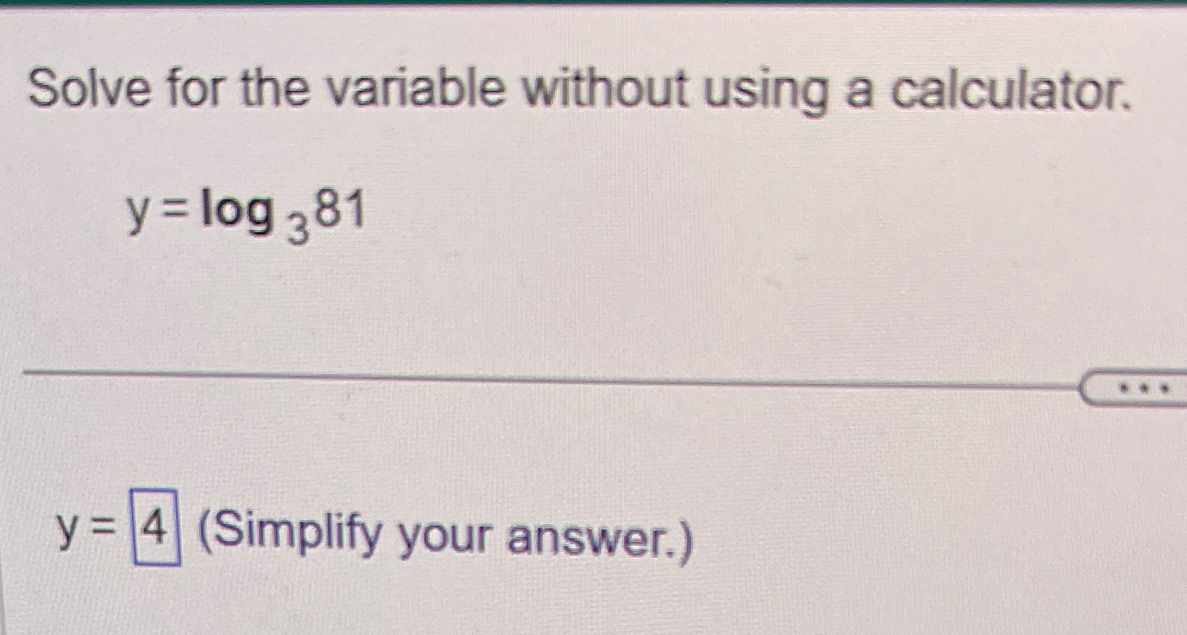 Solved Solve for the variable without using a | Chegg.com