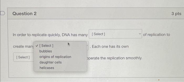 Solved In order to replicate quickly, DNA has manj of | Chegg.com