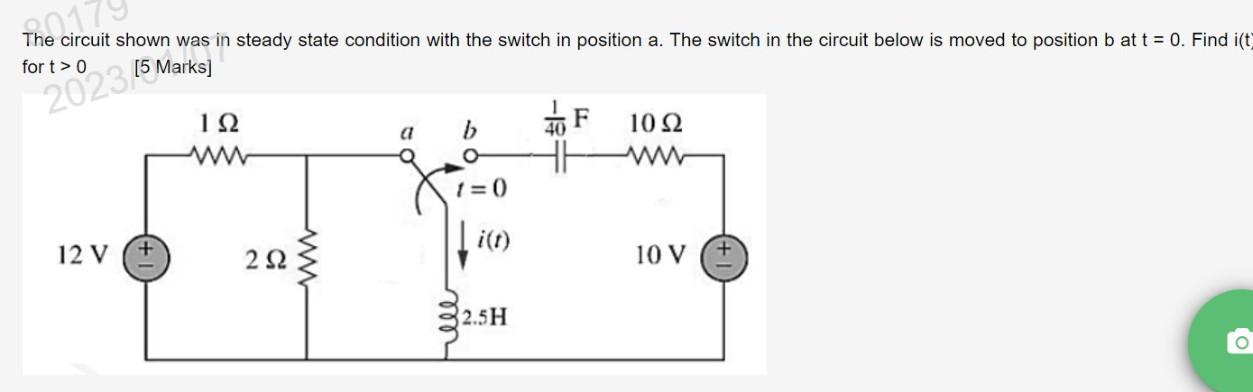 Solved The circuit shown was in steady state condition with | Chegg.com