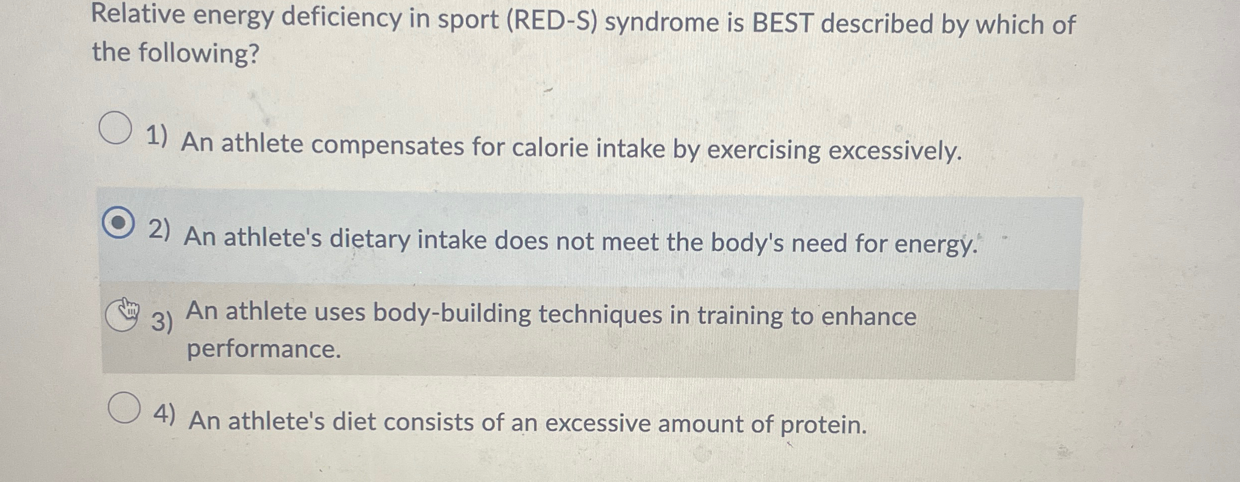 Solved Relative energy deficiency in sport (RED-S) ﻿syndrome | Chegg.com