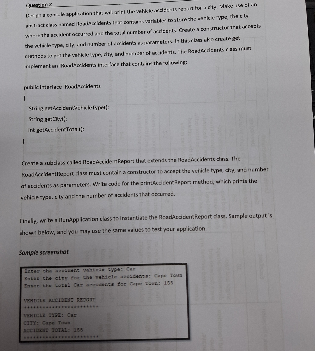 Solved Question 2Design a console application that will | Chegg.com