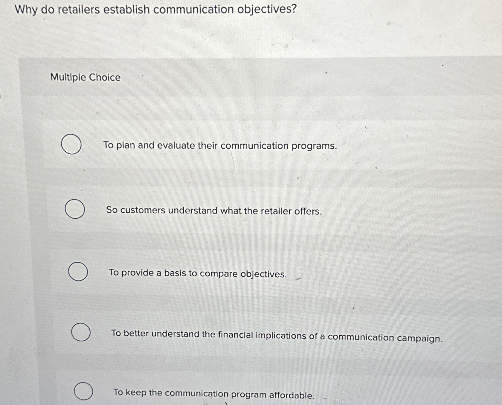Solved Why do retailers establish communication | Chegg.com