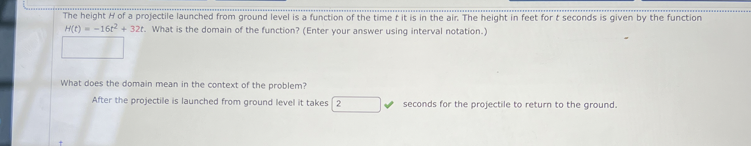 Solved The height H ﻿of a projectile launched from ground | Chegg.com