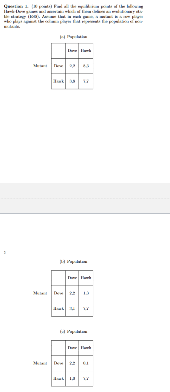 Solved Question 1. ( 10 ﻿points) ﻿Find all the equilibrium | Chegg.com