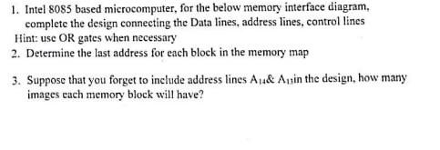 1. Intel 8085 based microcomputer, for the below | Chegg.com