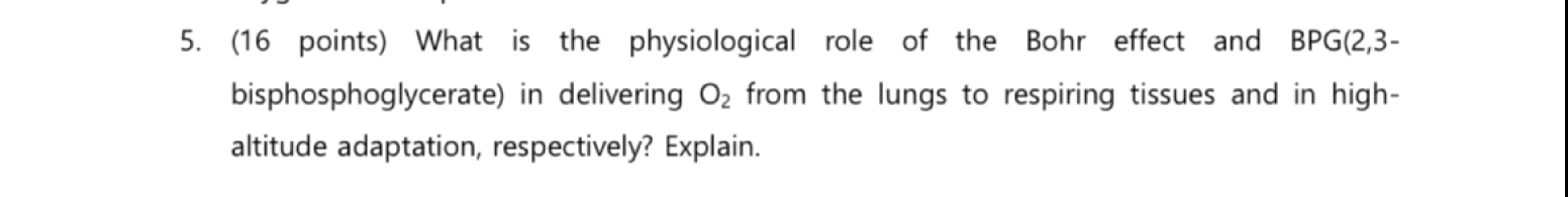 Solved (16 ﻿points) ﻿What is the physiological role of the | Chegg.com