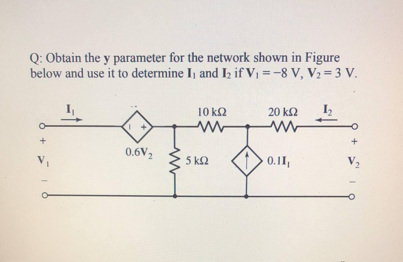 Solved Q: Obtain the y parameter for the network shown in | Chegg.com