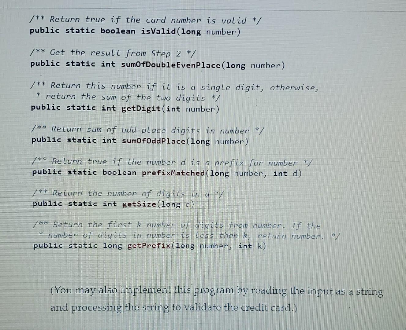 Solved **6.31 (Financial: credit card number validation) | Chegg.com