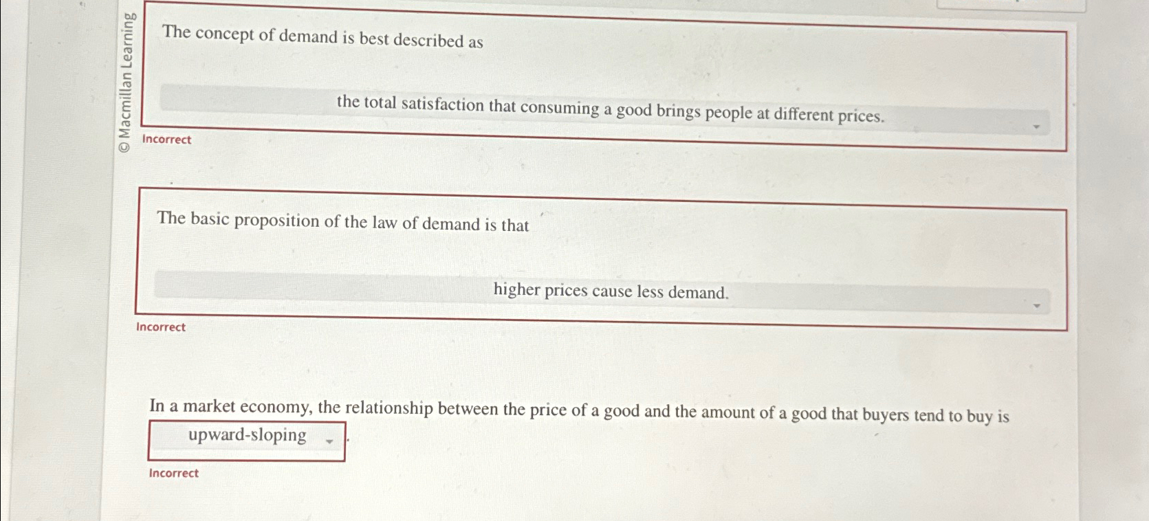 Solved The concept of demand is best described asthe total | Chegg.com