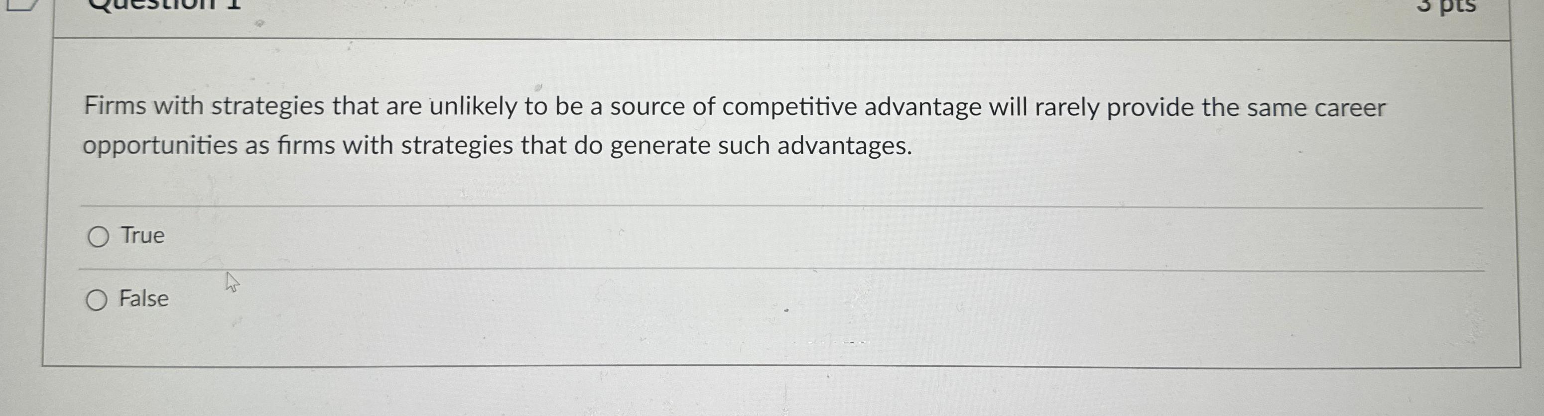Solved Firms with strategies that are unlikely to be a | Chegg.com