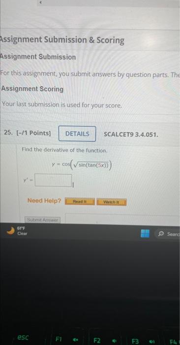 Solved Assignment Submission \& Scoring Assignment | Chegg.com