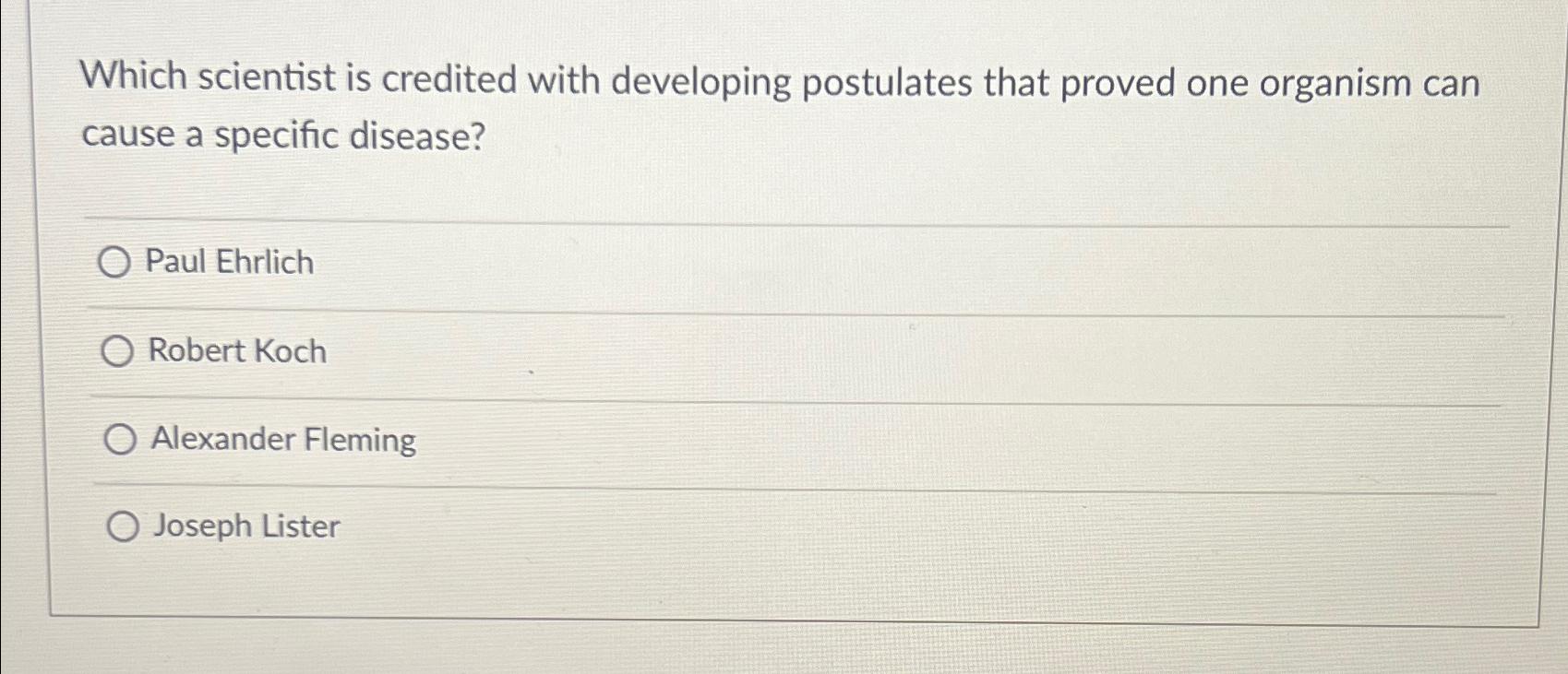 Solved Which scientist is credited with developing | Chegg.com