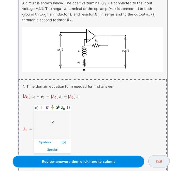 Solved A circuit is shown below. The positive terminal (e+) | Chegg.com