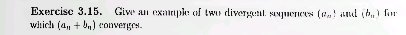 Solved Exercise 3.15. ﻿Give an example of two divergent | Chegg.com