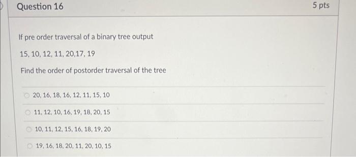 Solved Find the order of postorder traversal of the tree | Chegg.com