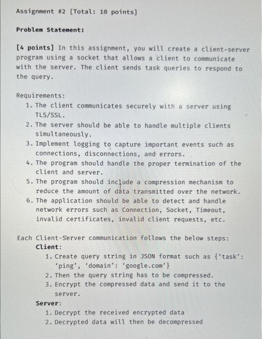Solved Network Programming 2023 Assignment 2 Submission | Chegg.com